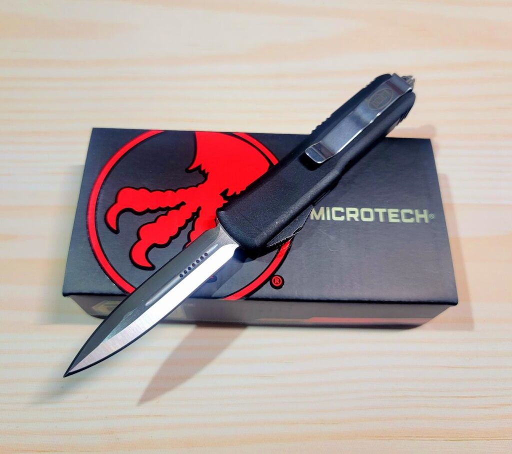 Microtech UTX-85 Double Edge Satin OTF Knife (SV-BK) – K2 Store