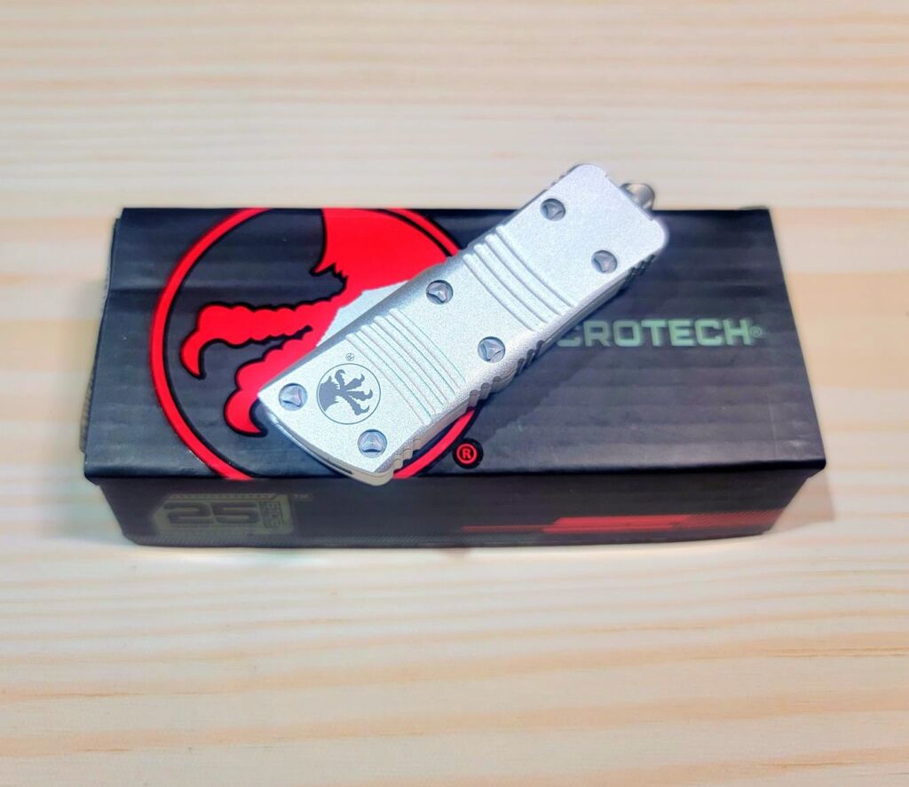 Microtech Troodon Mini Tanto Edge Stonewashed OTF Knife (SV-SV) - K2 Store