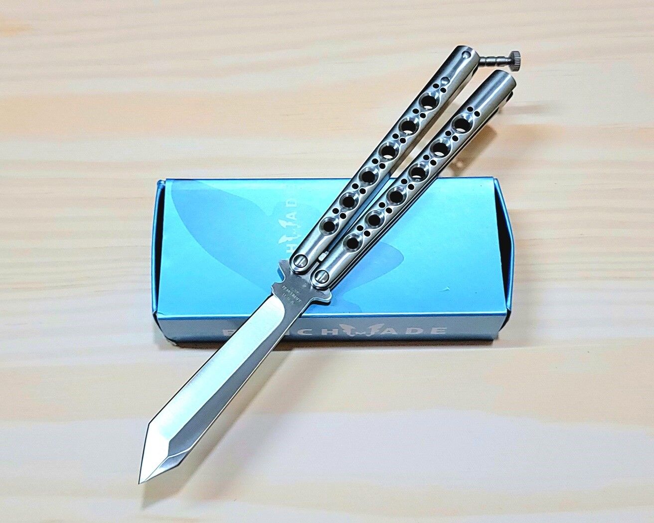Benchmade Model 47 Tanto Edge Satin Balisong Knife (SV-SV) – K2 Store
